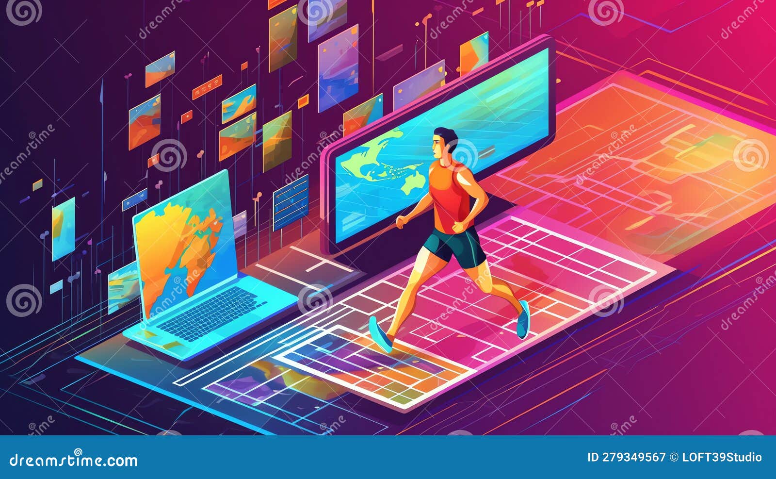 Generative AI Running Infographics- Stock Illustration - Illustration ...
