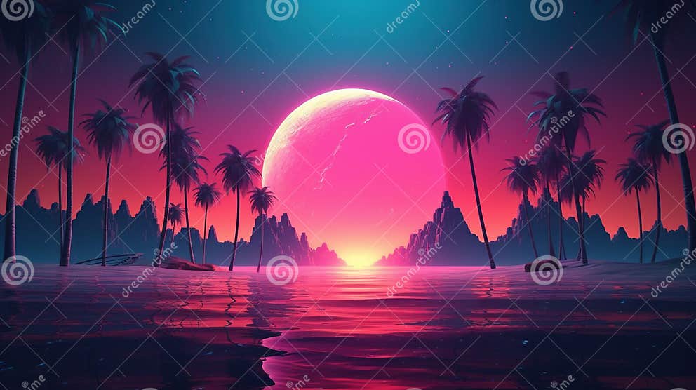 Generative AI, 80s Retro Futuristic Sci-fi., Nostalgic 90s. Night and ... Generative AI, 80s Retro Futuristic Sci-fi., Nostalgic 90s. Night and ...