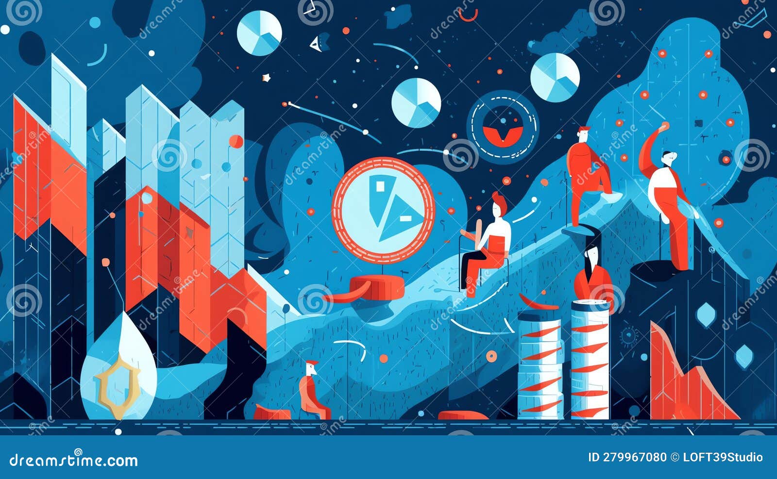 Generative AI Sad Business People Around- Stock Illustration ...