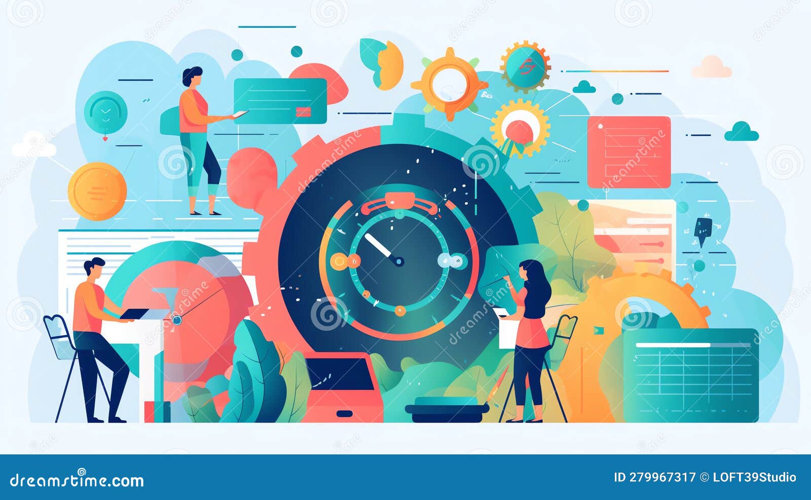 Generative AI Scheduling- stock illustration. Illustration of condition ...