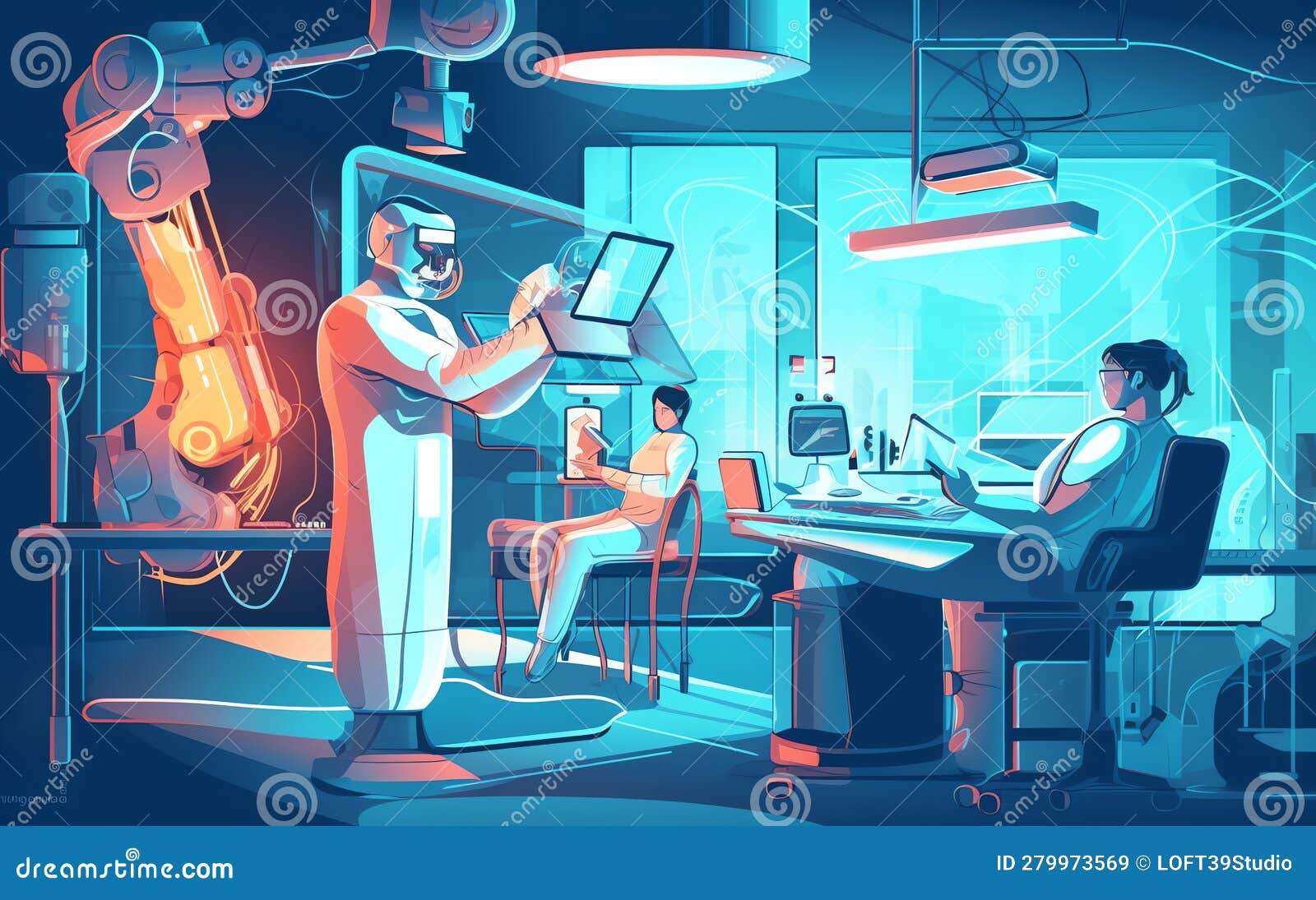 Generative AI Scientists Create Cyborgs in- Stock Image - Image of power, technology: 279973569