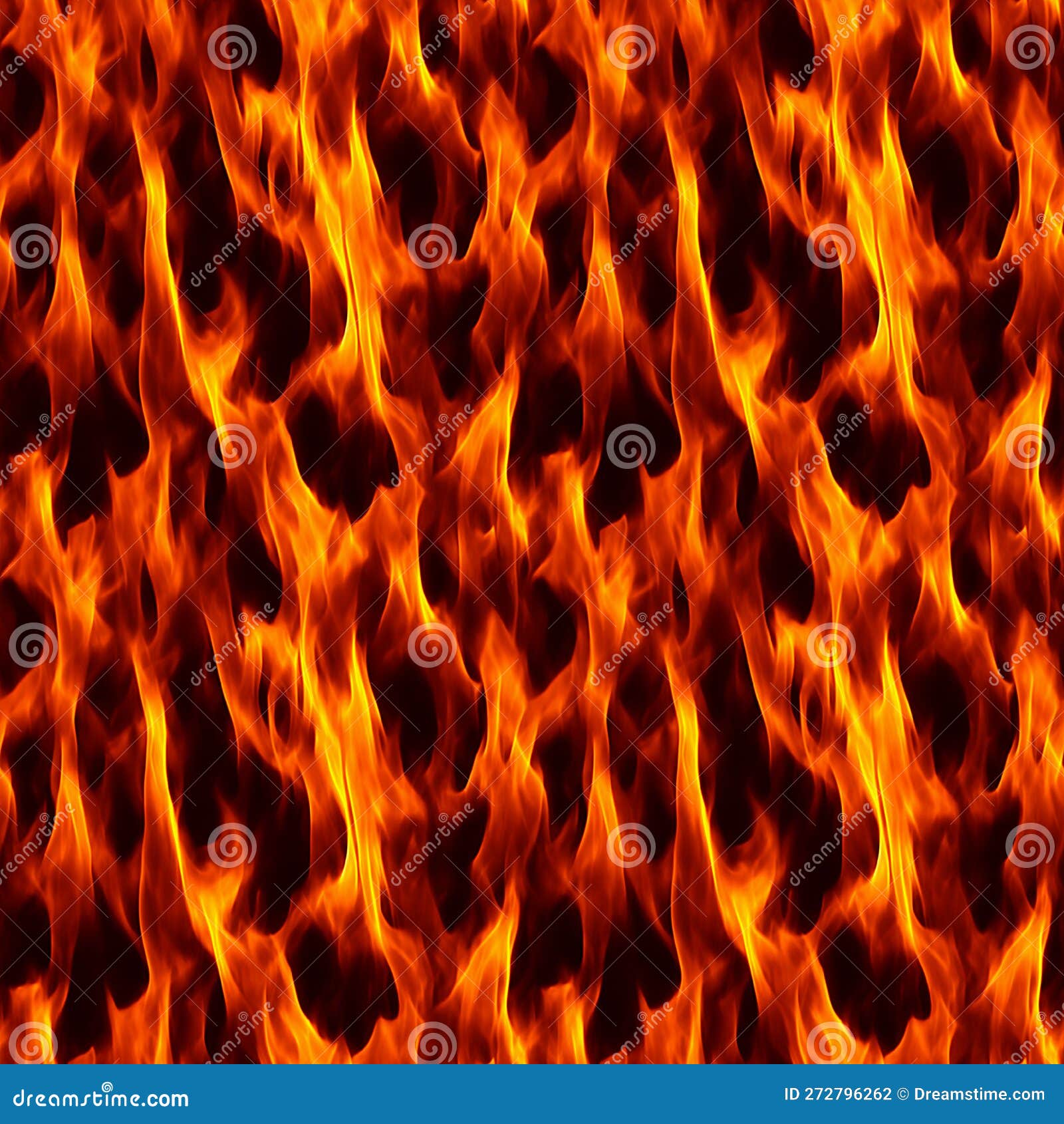 Generative Ai. Seamless Illustration. Large Fire Flame on Black ...