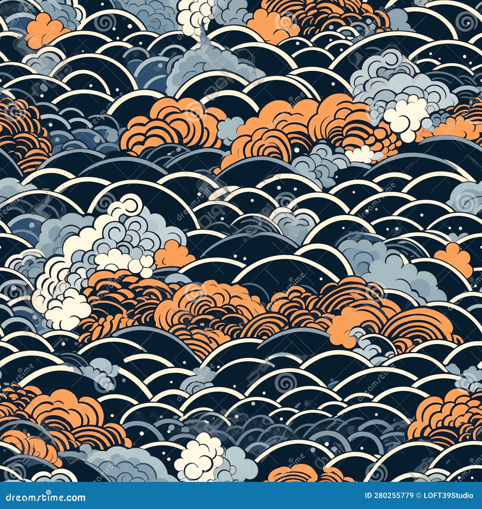 Generative AI 20 Seamless Japanese Pattern- Stock Illustration ...