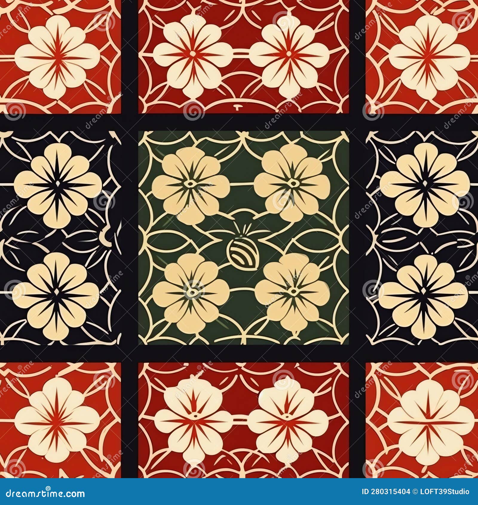 Generative AI 20 Seamless Japanese Pattern- Stock Illustration ...