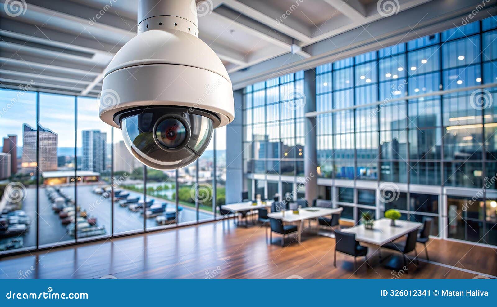 Security CCTV Camera in Office Building Stock Illustration ...