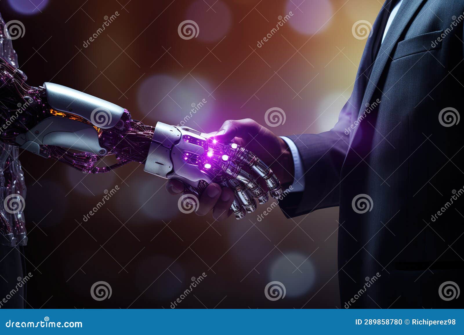 Generative Ai: Shaking Hands with the Future: Human Business Suit and ...