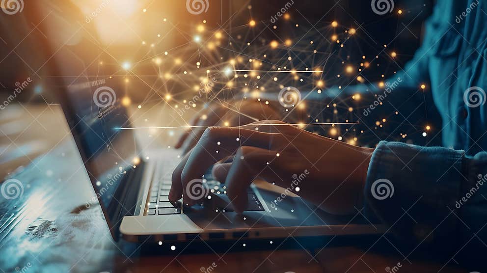 Generative AI Social Network Connection, Internet Technology, Digital Software Development ...