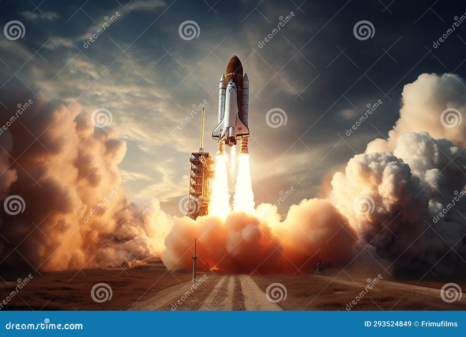 Generative AI A Spaceship Taking Off From Stock Image | CartoonDealer ...