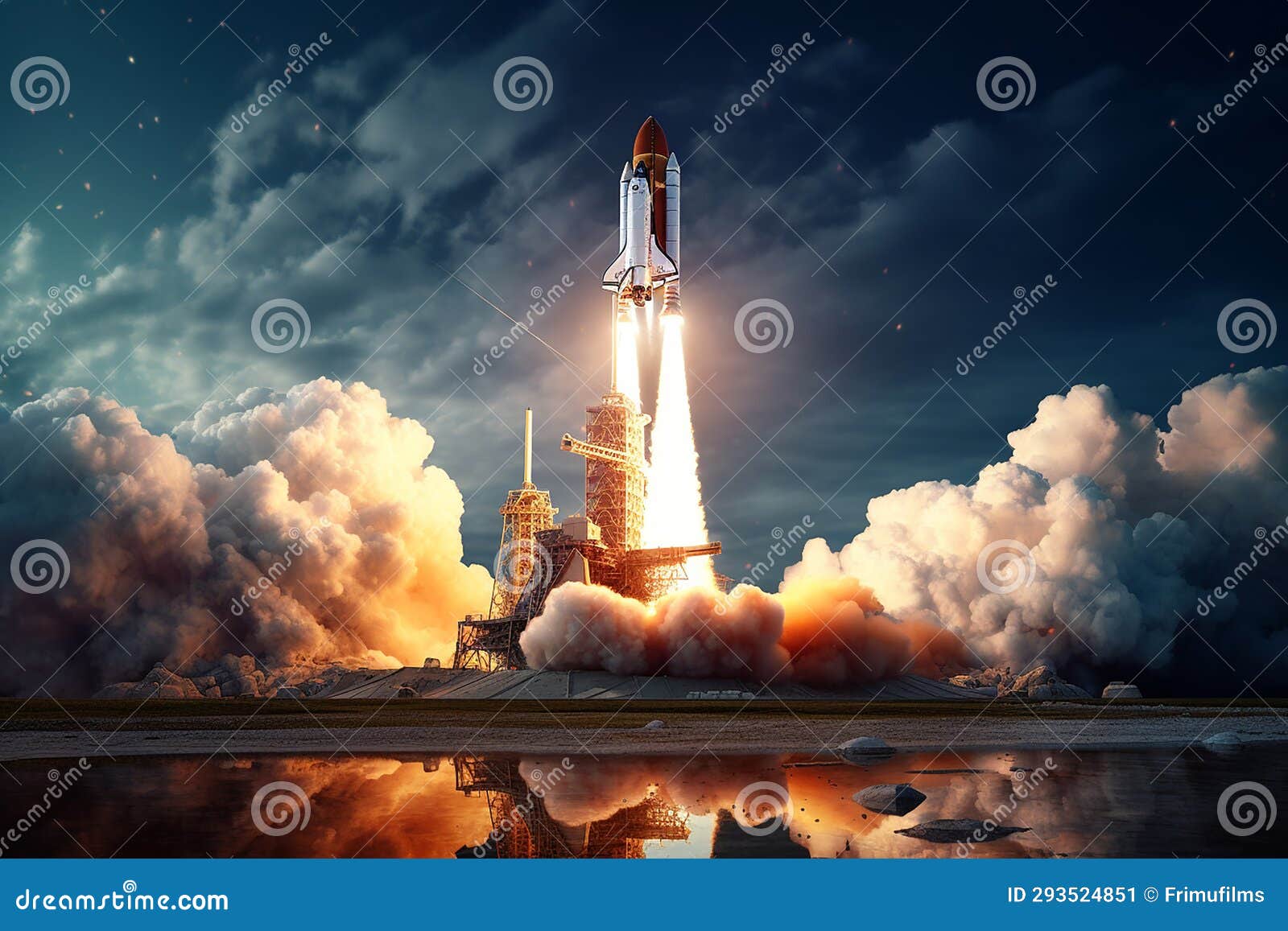 Generative AI a Spaceship Taking Off from Stock Illustration ...
