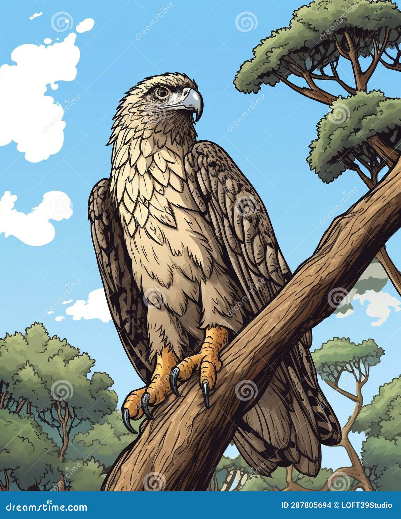 Steppe Eagle Royalty-Free Cartoon | CartoonDealer.com #294987851