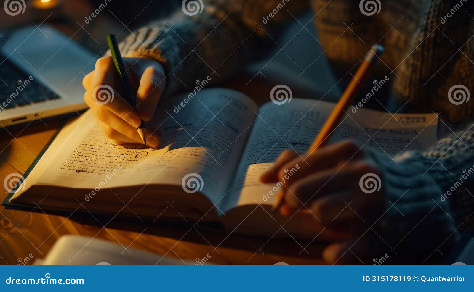 Generative AI Student Preparing for College Test Exam Reading Book ...