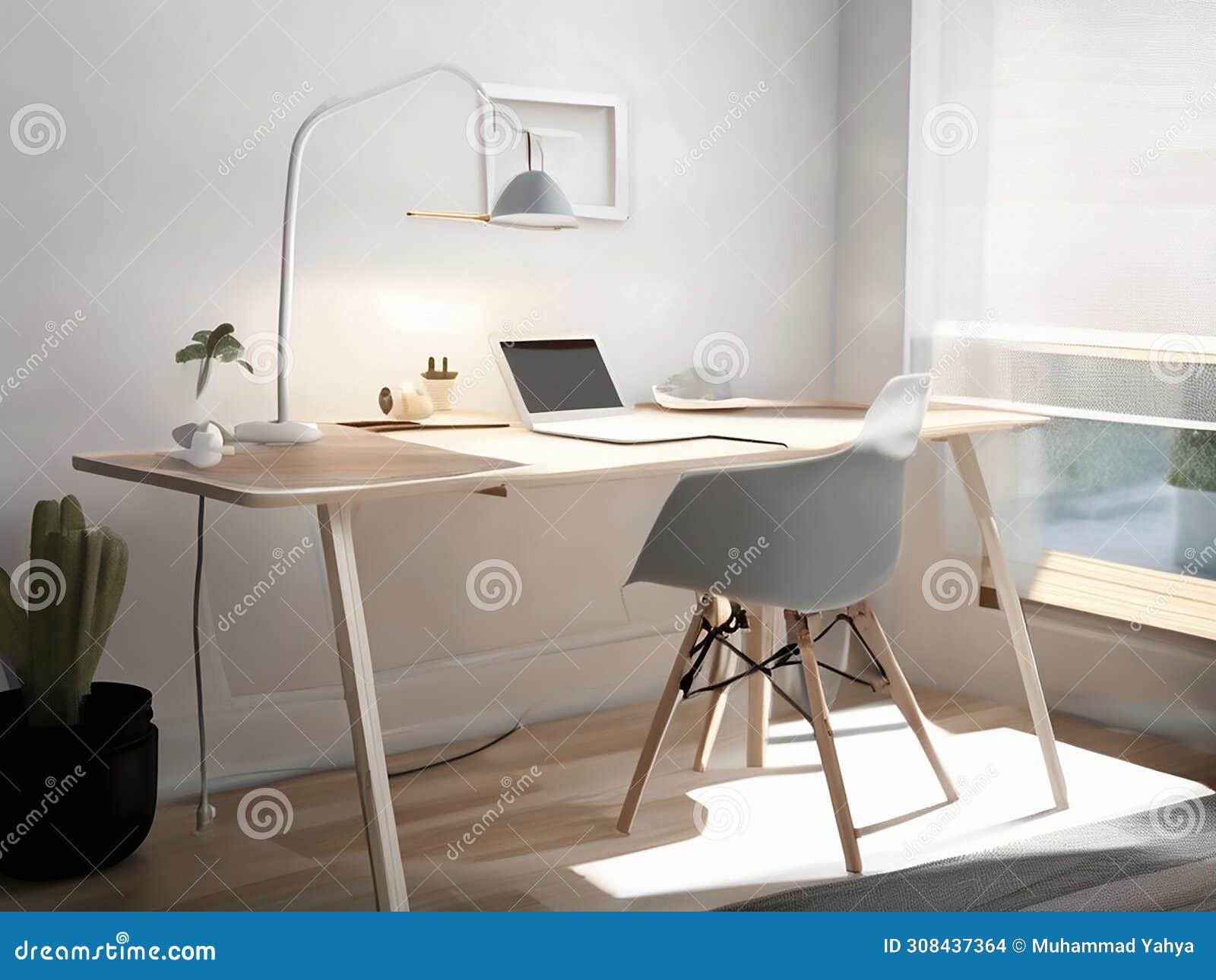 Study Table Components Complete with Lighting Stock Illustration ...