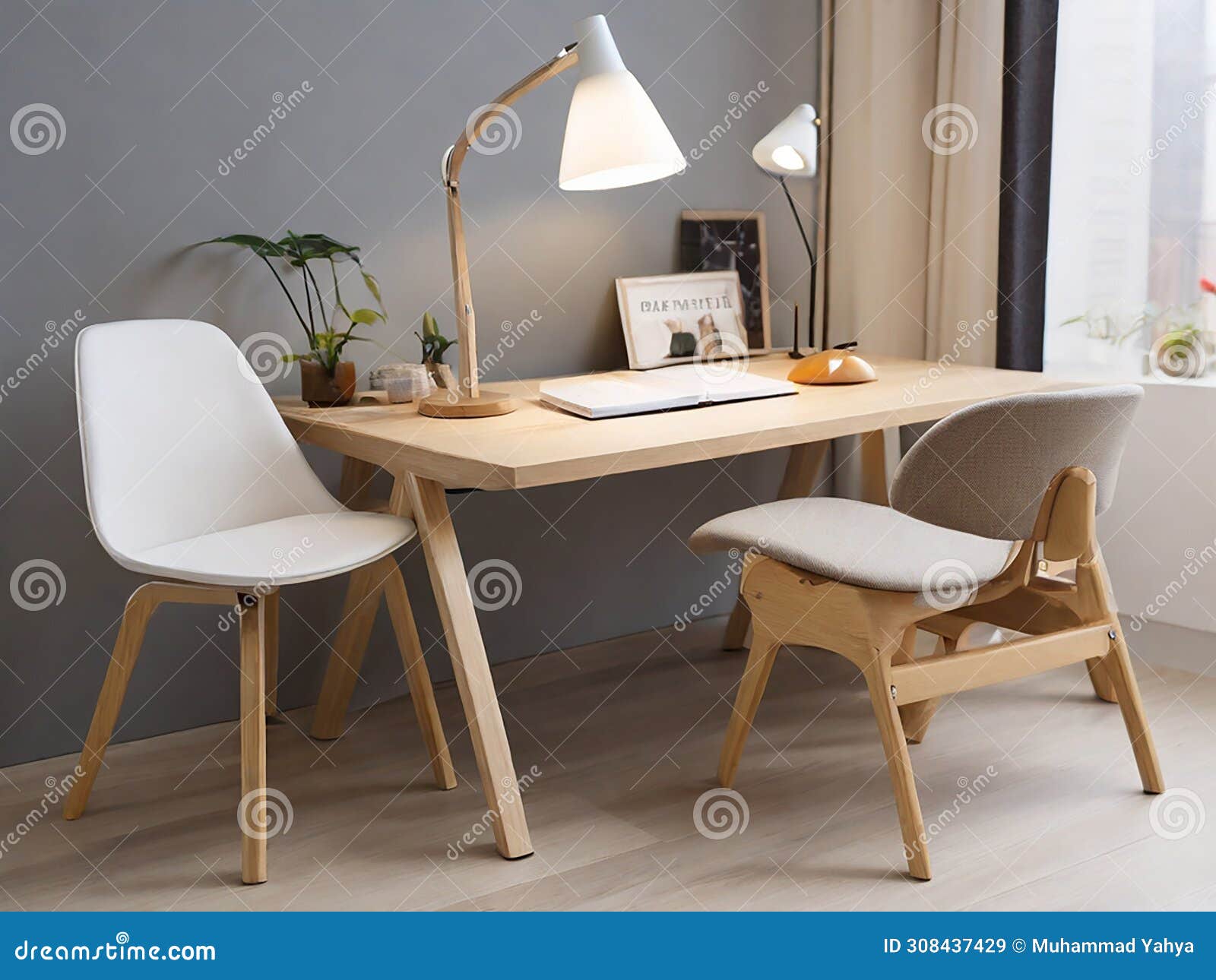 Study Table Components Complete with Lighting Stock Illustration ...