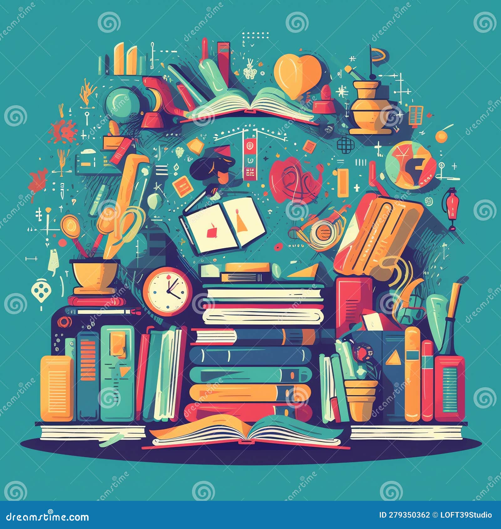 Generative AI Studying- stock illustration. Illustration of girl ...