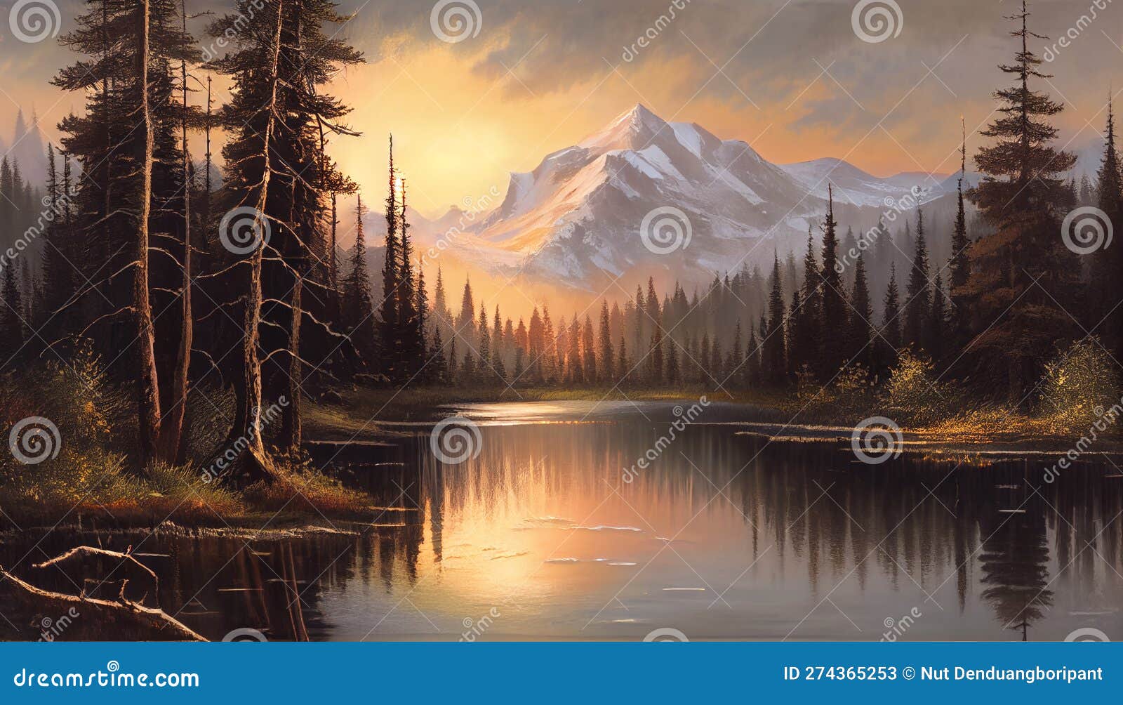 Generative AI, Sunset Spectrum: a Mountain Range Transitioning into ...