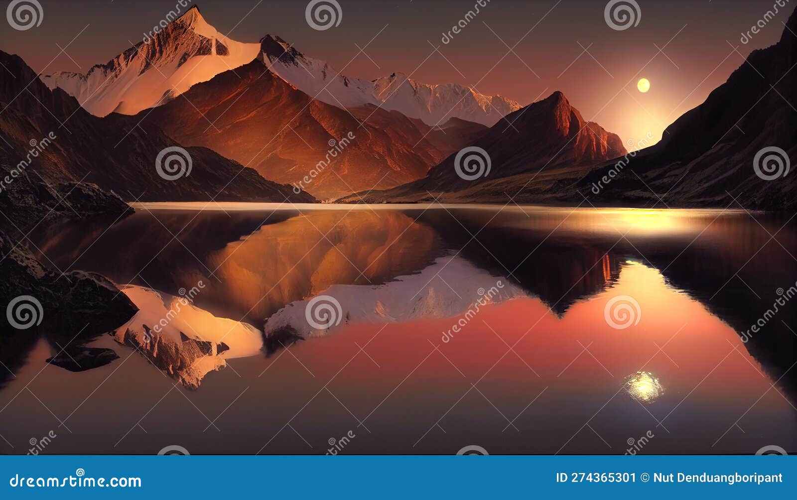 Generative AI, Sunset Spectrum: a Mountain Range Transitioning into ...