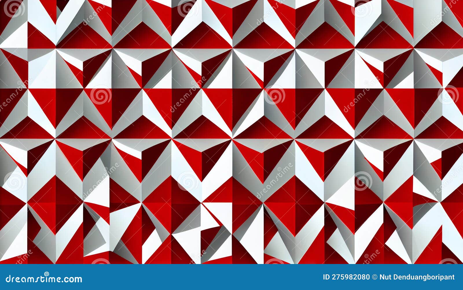 Generative AI, Symmetrical Geometric Pattern in Red and White Stock ...