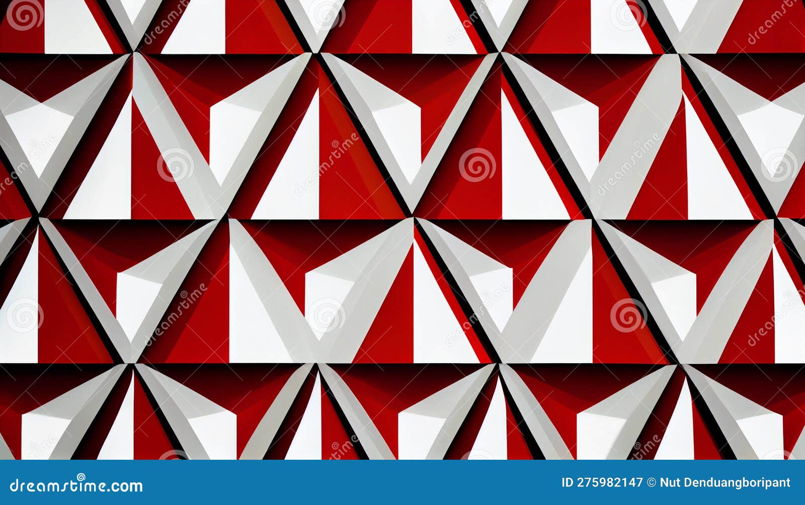Generative AI, Symmetrical Geometric Pattern in Red and White Stock ...