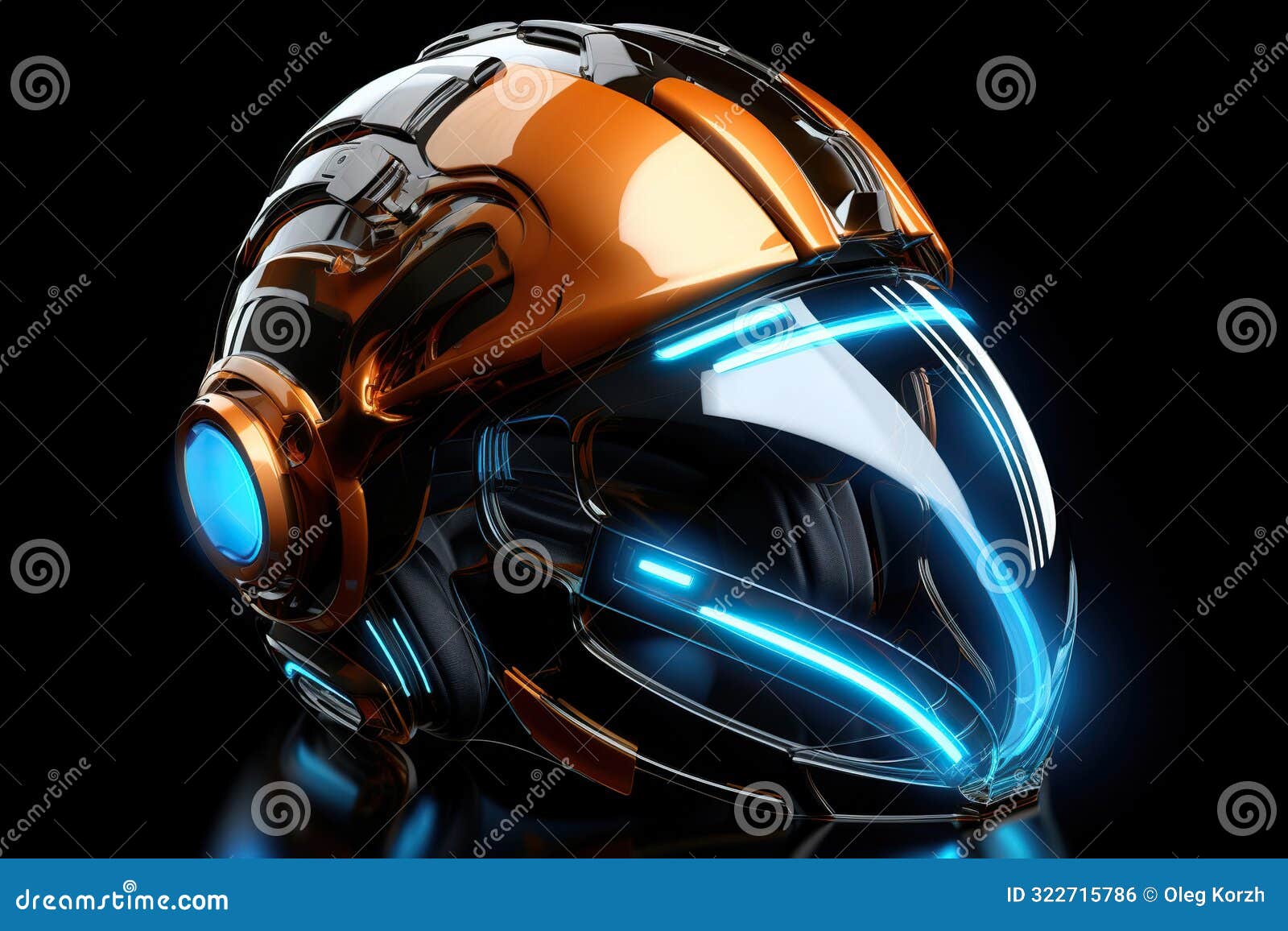 Generative Ai on Theme of Beautiful Futuristic Space Helmet, Autonomous Programmable New ...