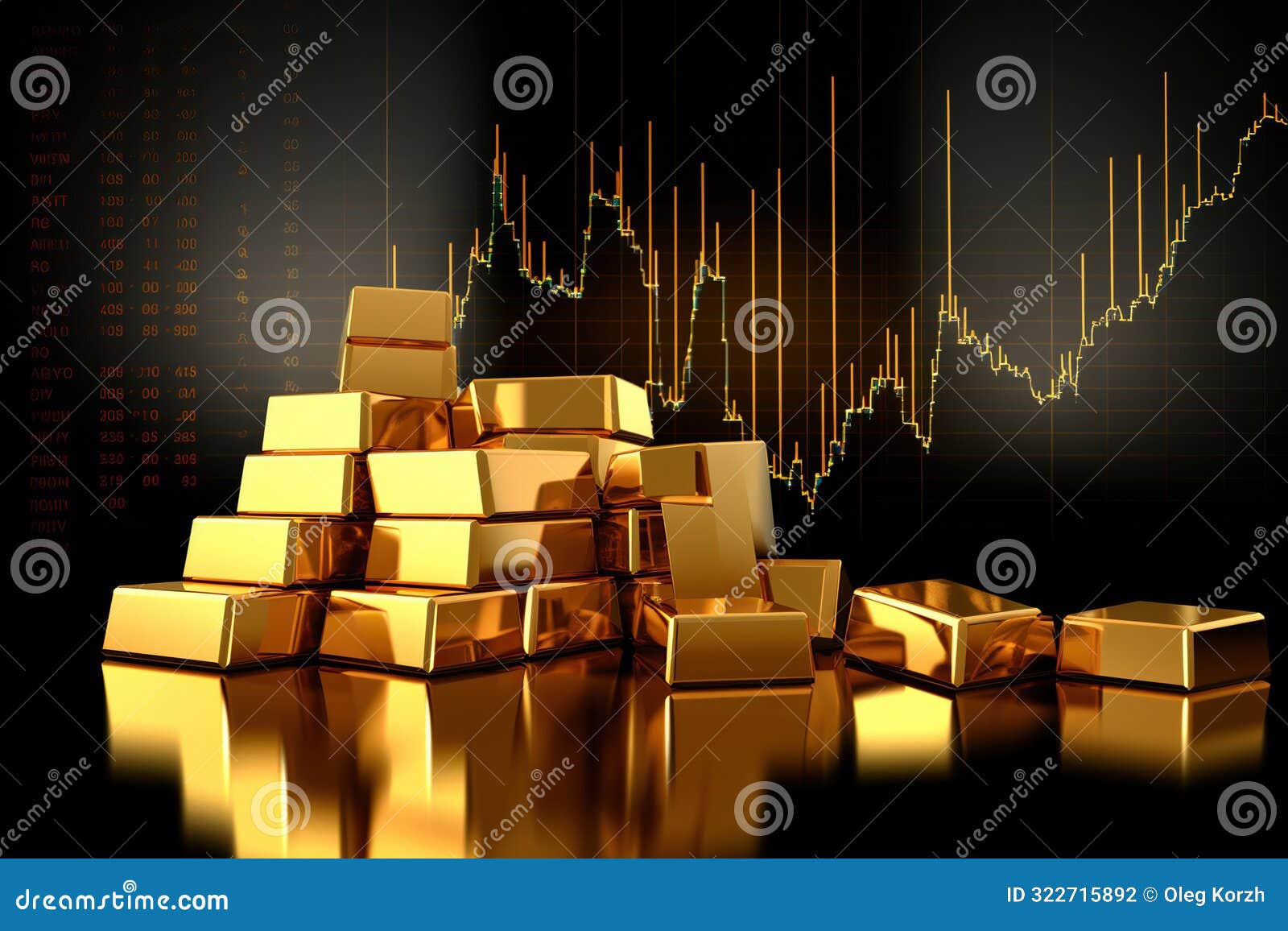 Generative Ai on Theme of Beautiful Gold Growth Chart for Design ...