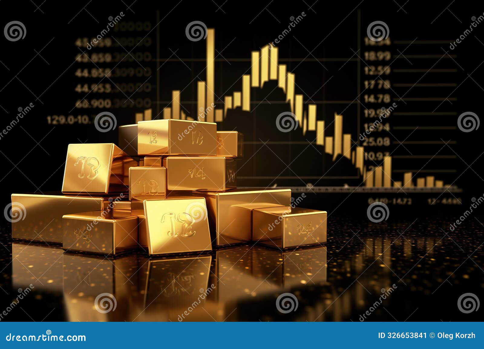 Generative Ai on Theme of Beautiful Gold Growth Chart for Design ...