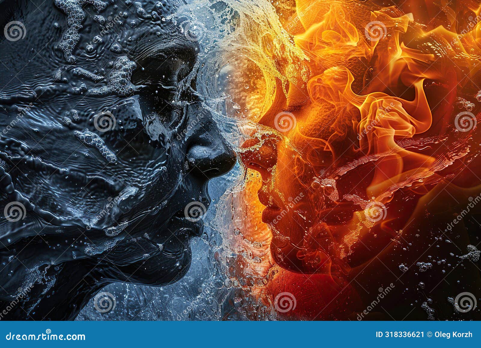 Generative Ai on Theme of Beautiful Texture Water and Fire for Design ...