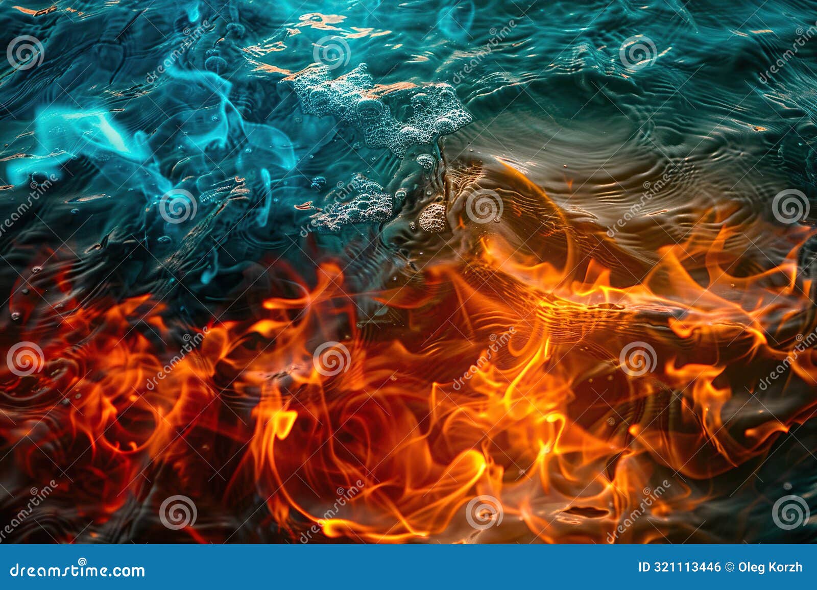 Generative Ai on Theme of Beautiful Texture Water and Fire for Design ...