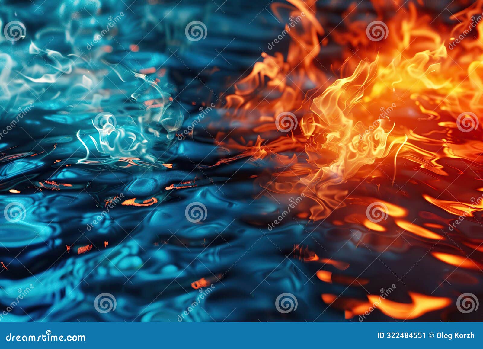 Generative Ai on Theme of Beautiful Texture Water and Fire for Design ...