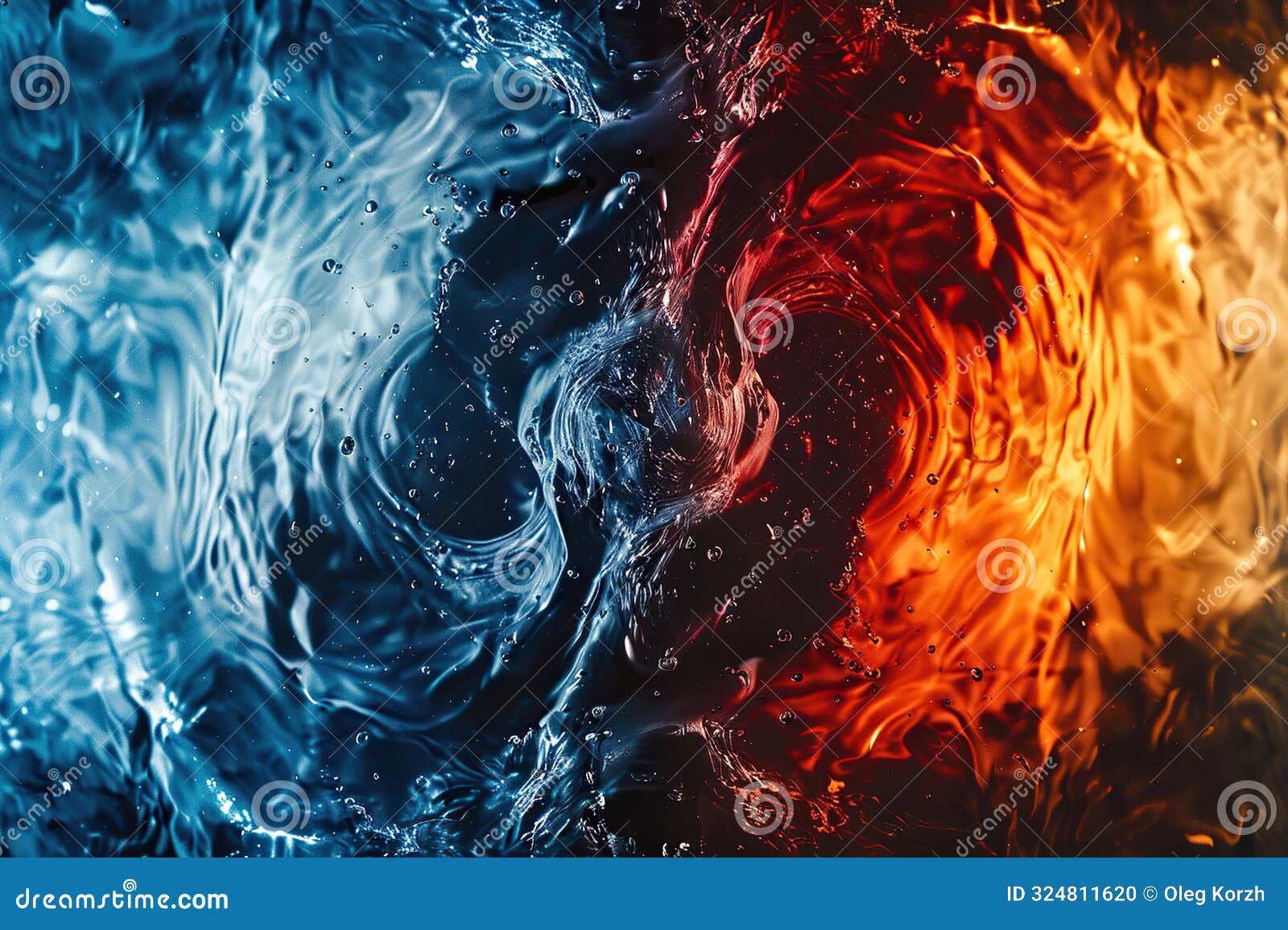 Generative Ai on Theme of Beautiful Texture Water and Fire for Design ...