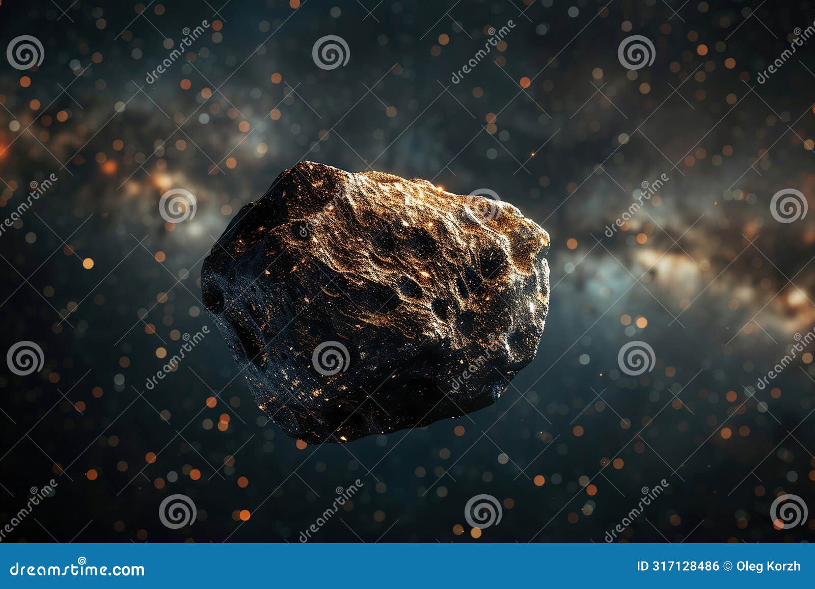 Generative Ai on Theme of Big Meteorite Falling To Ground Against ...