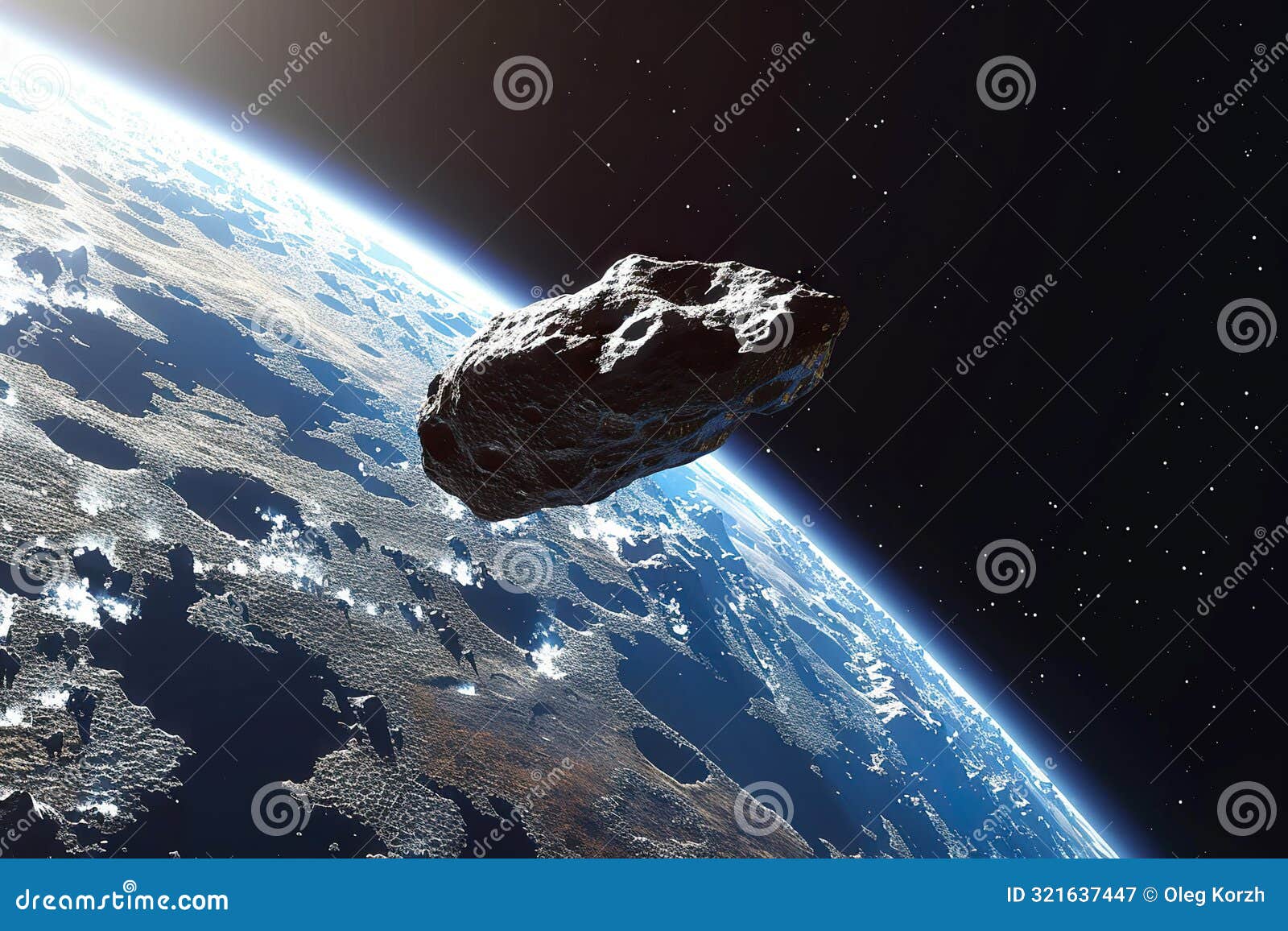 Generative Ai on Theme of Big Meteorite Falling To Ground Against ...