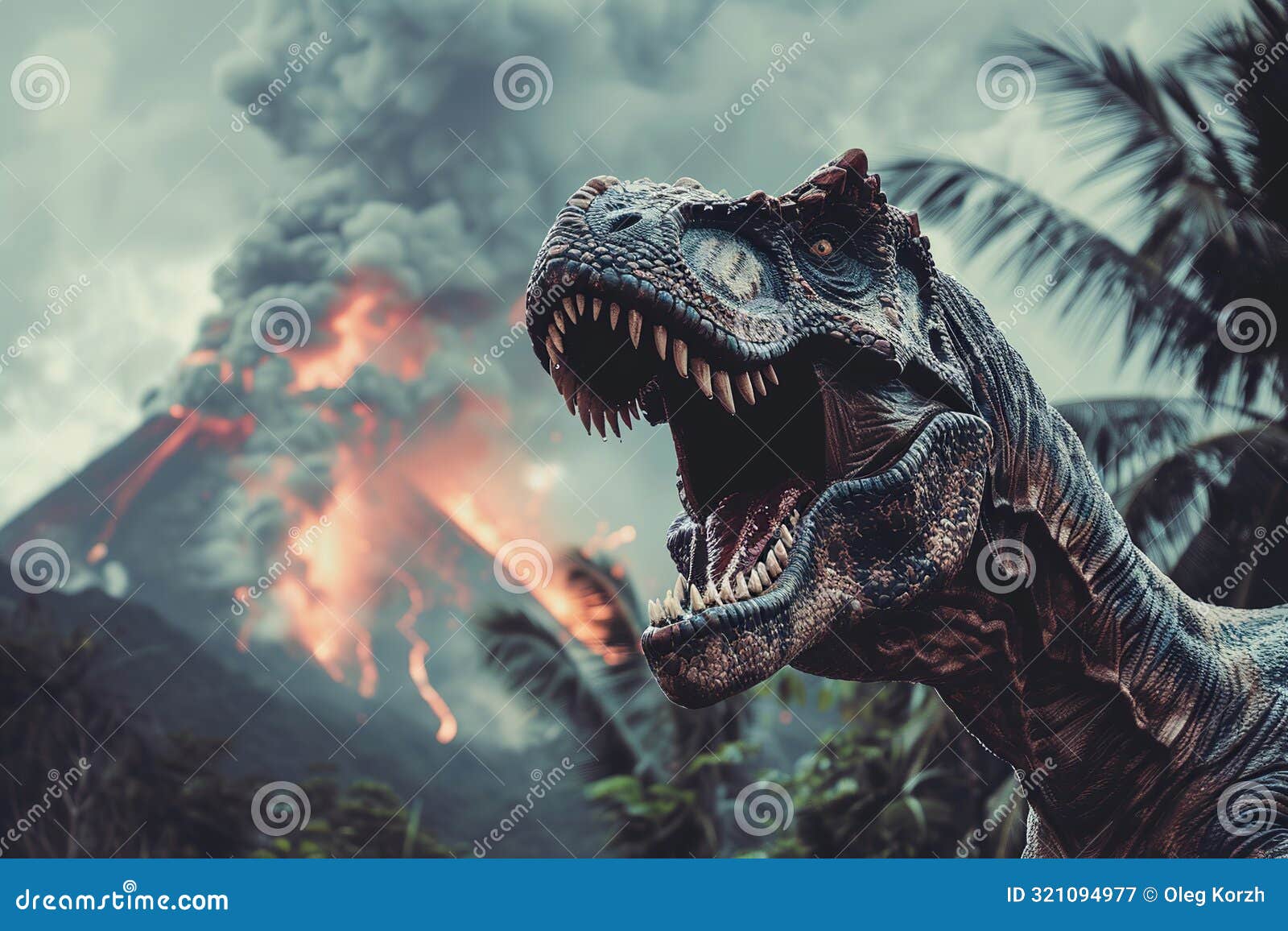 Generative Ai on Theme of Big Scary Hungry Dinosaur with Kind Eyes and ...