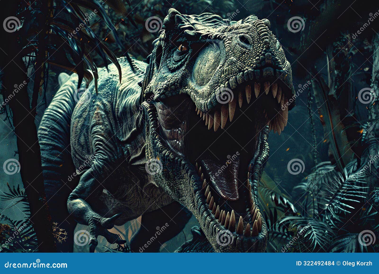 Generative Ai on Theme of Big Scary Hungry Dinosaur with Kind Eyes and ...