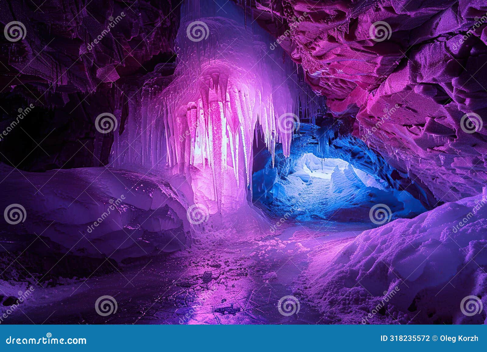 Generative Ai on Theme of a Large Beautiful Sharp Stalactites Hanging ...