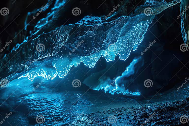 Generative Ai on Theme of a Large Beautiful Sharp Stalactites Hanging ...