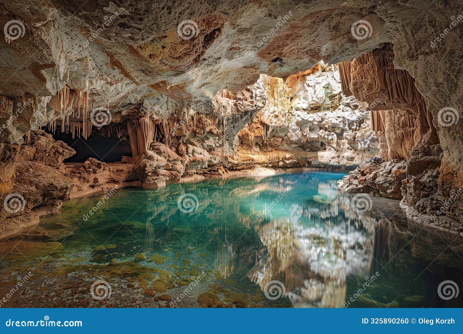 Generative Ai on Theme of a Large Beautiful Sharp Stalactites Hanging ...