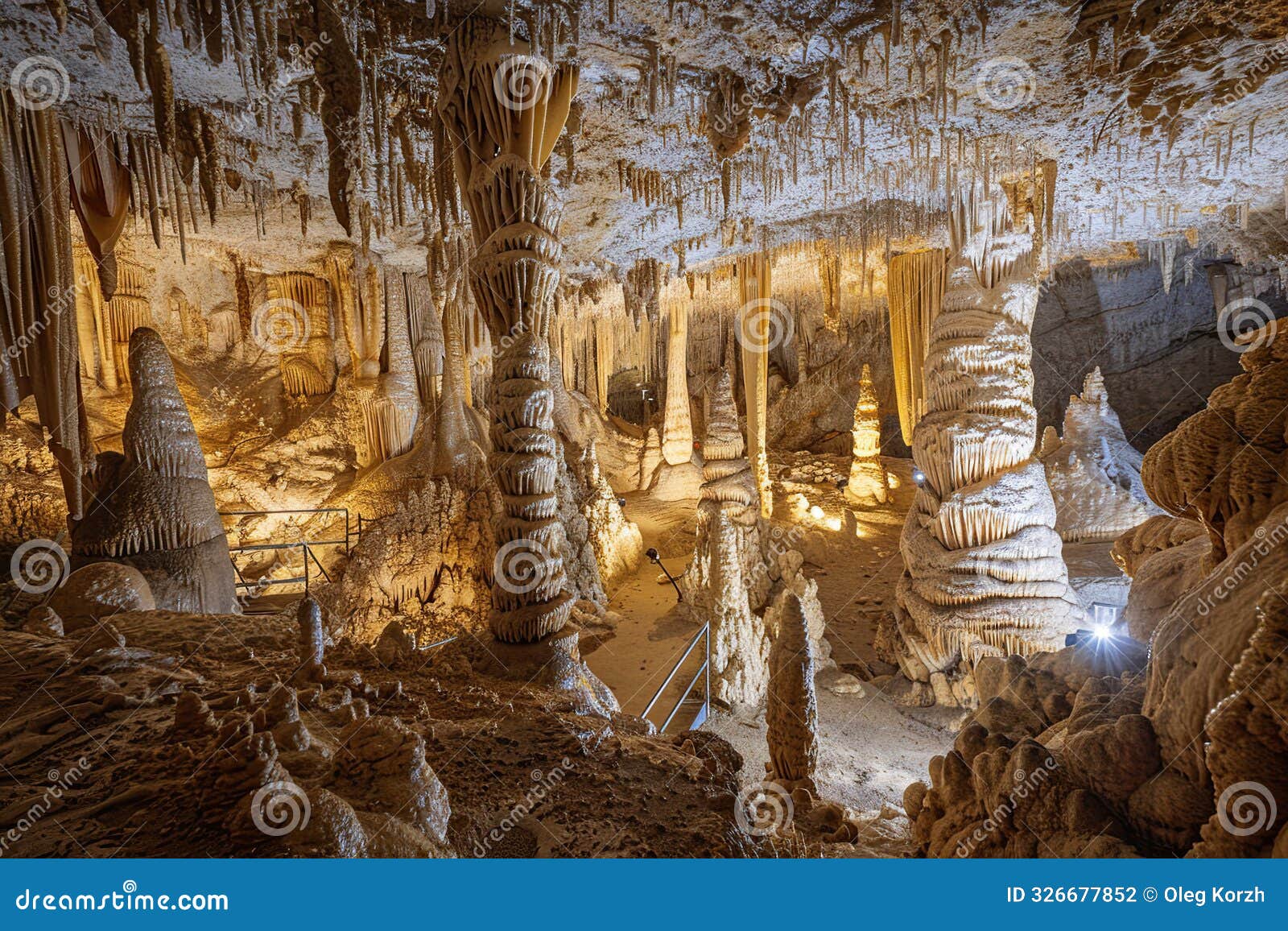 Generative Ai on Theme of a Large Beautiful Sharp Stalactites Hanging ...