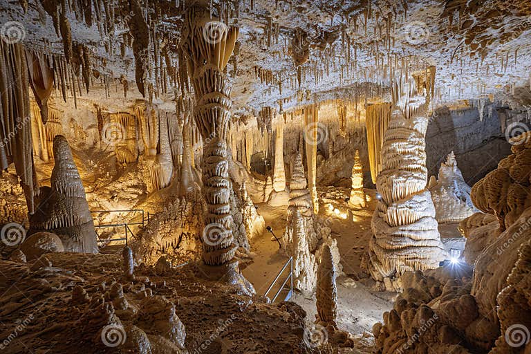Generative Ai on Theme of a Large Beautiful Sharp Stalactites Hanging ...