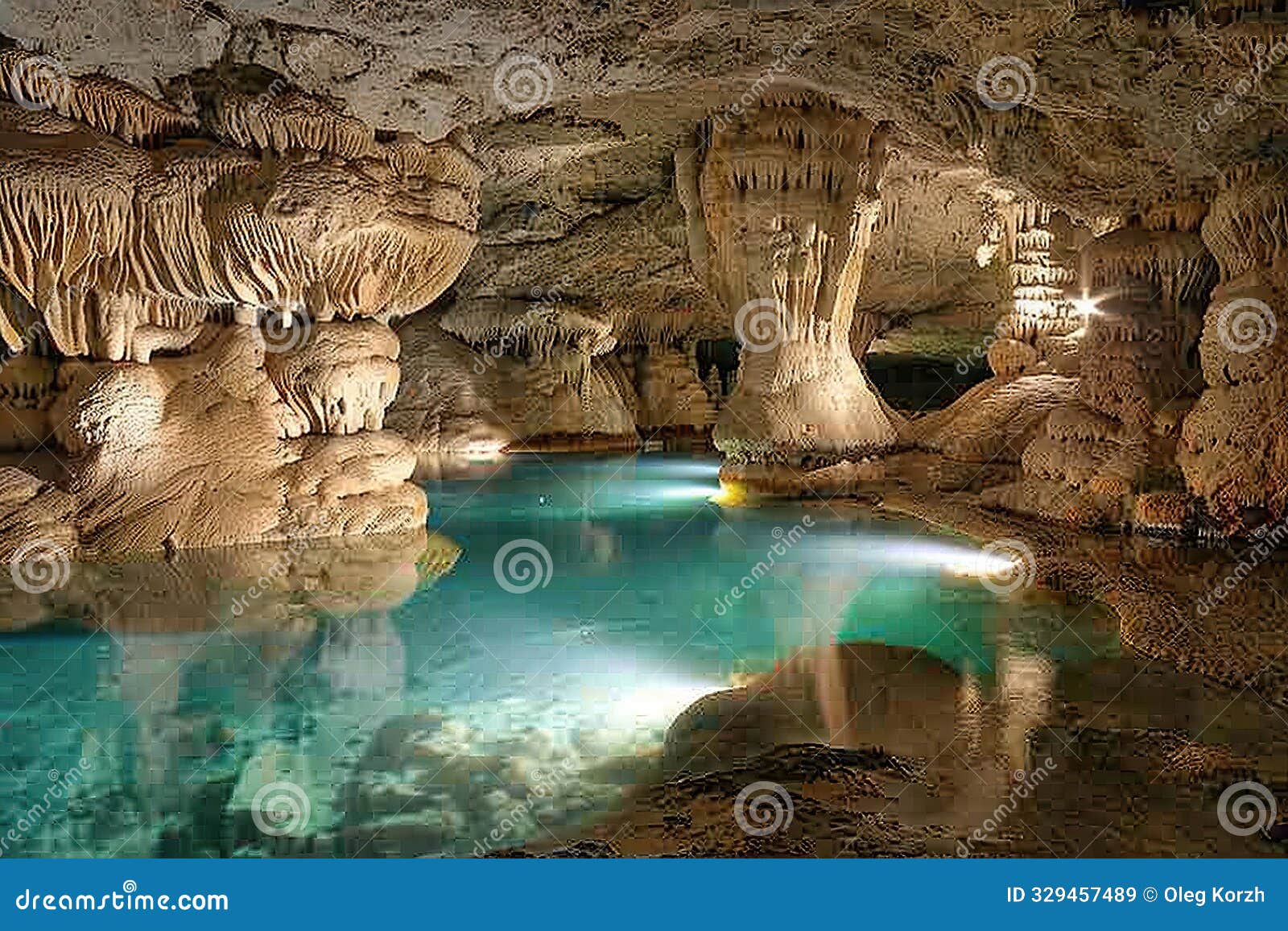 Generative Ai on Theme of a Large Beautiful Sharp Stalactites Hanging ...