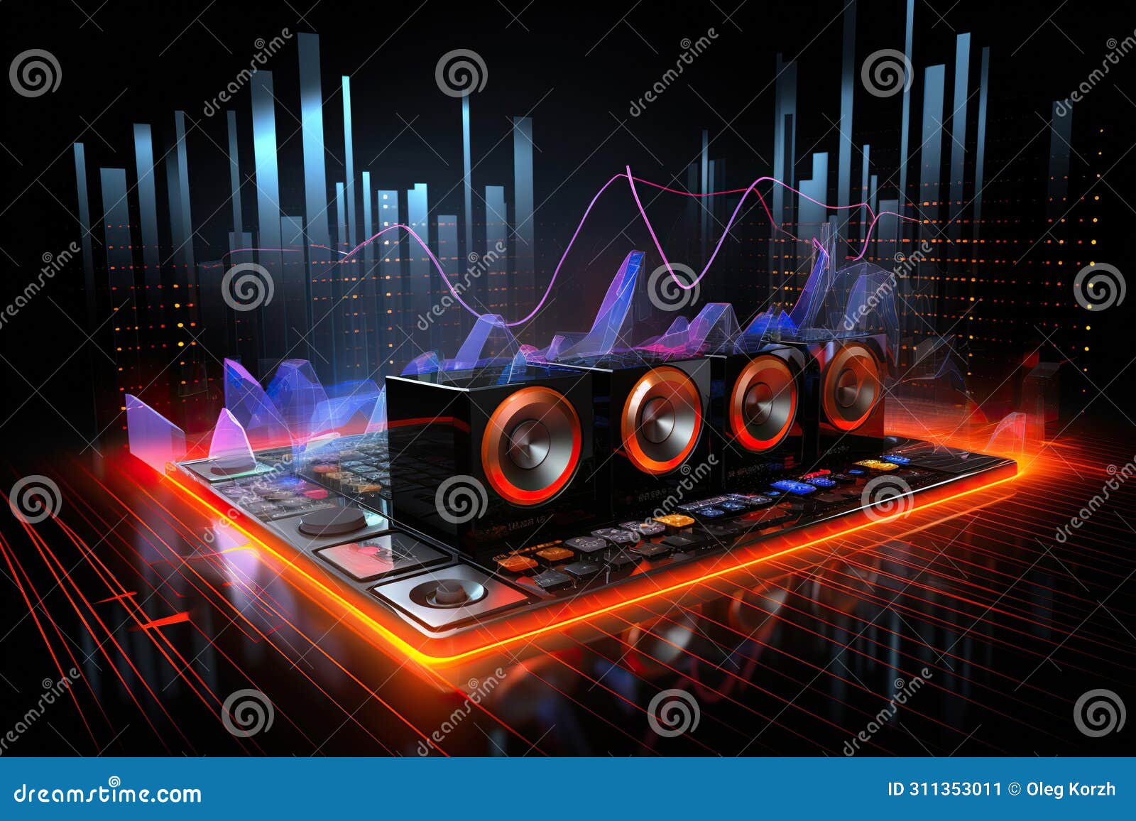 Generative Ai on Theme Modern Musical Wave Equalizer Showing Volume on ...