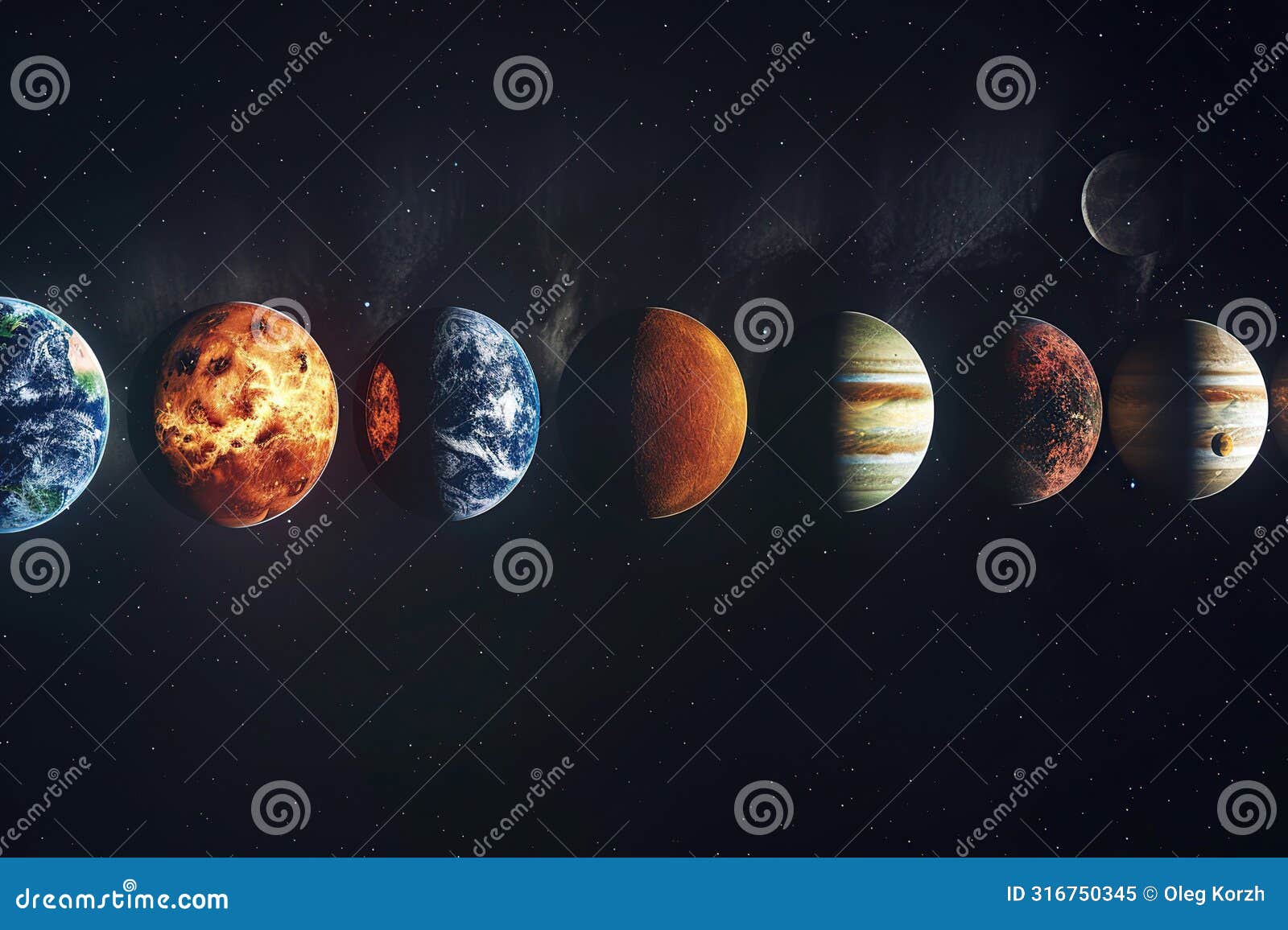 Generative Ai on Theme of Parade of Planets in Solar System, Bright ...