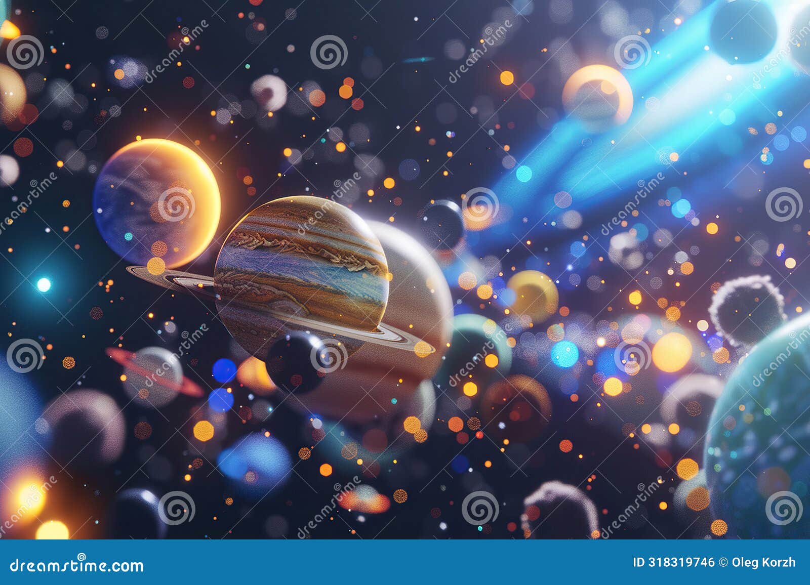 Generative Ai on Theme of Parade of Planets in Solar System, Bright ...