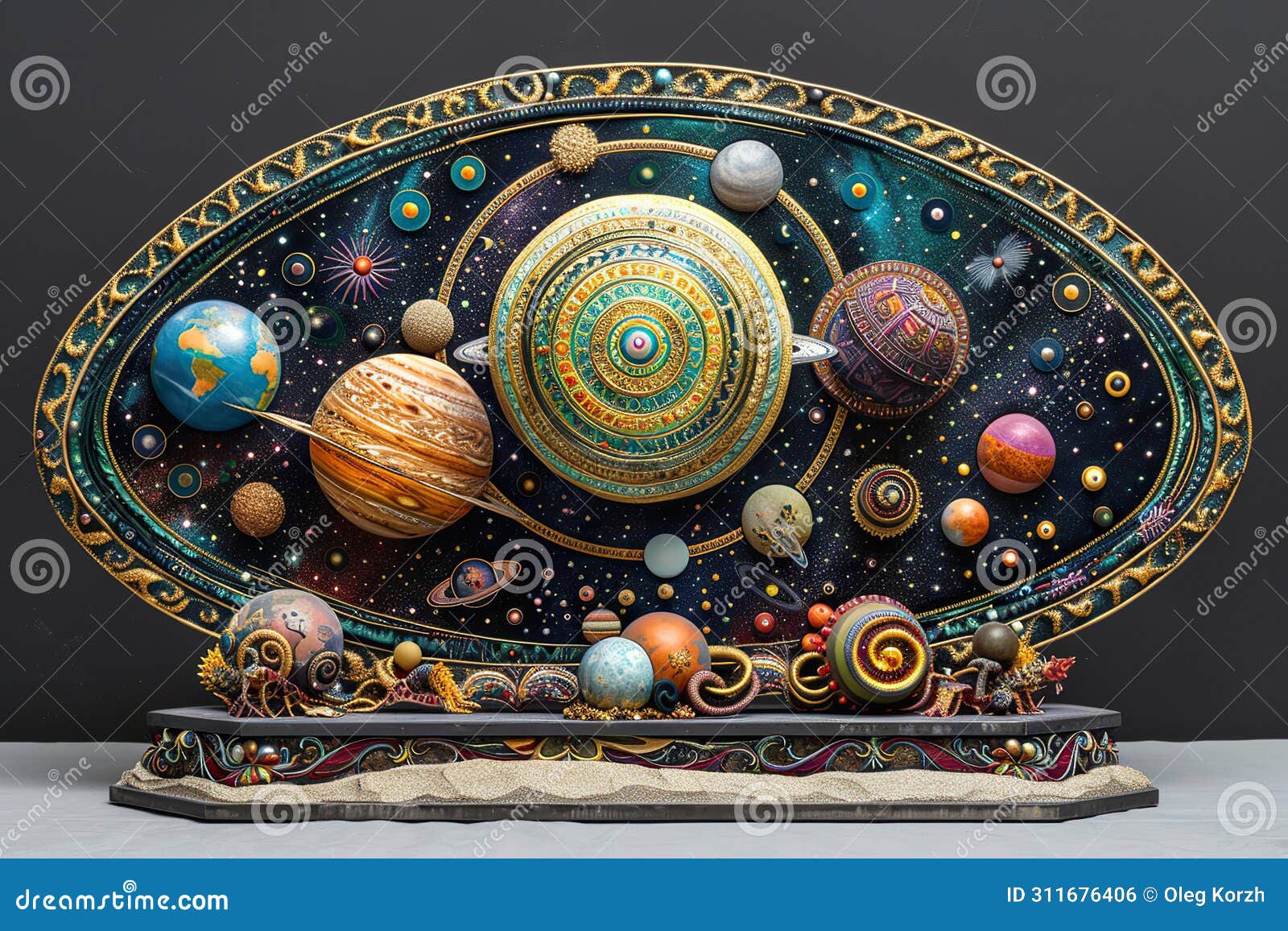 Generative Ai on Theme of Parade of Planets in Solar System, Bright ...