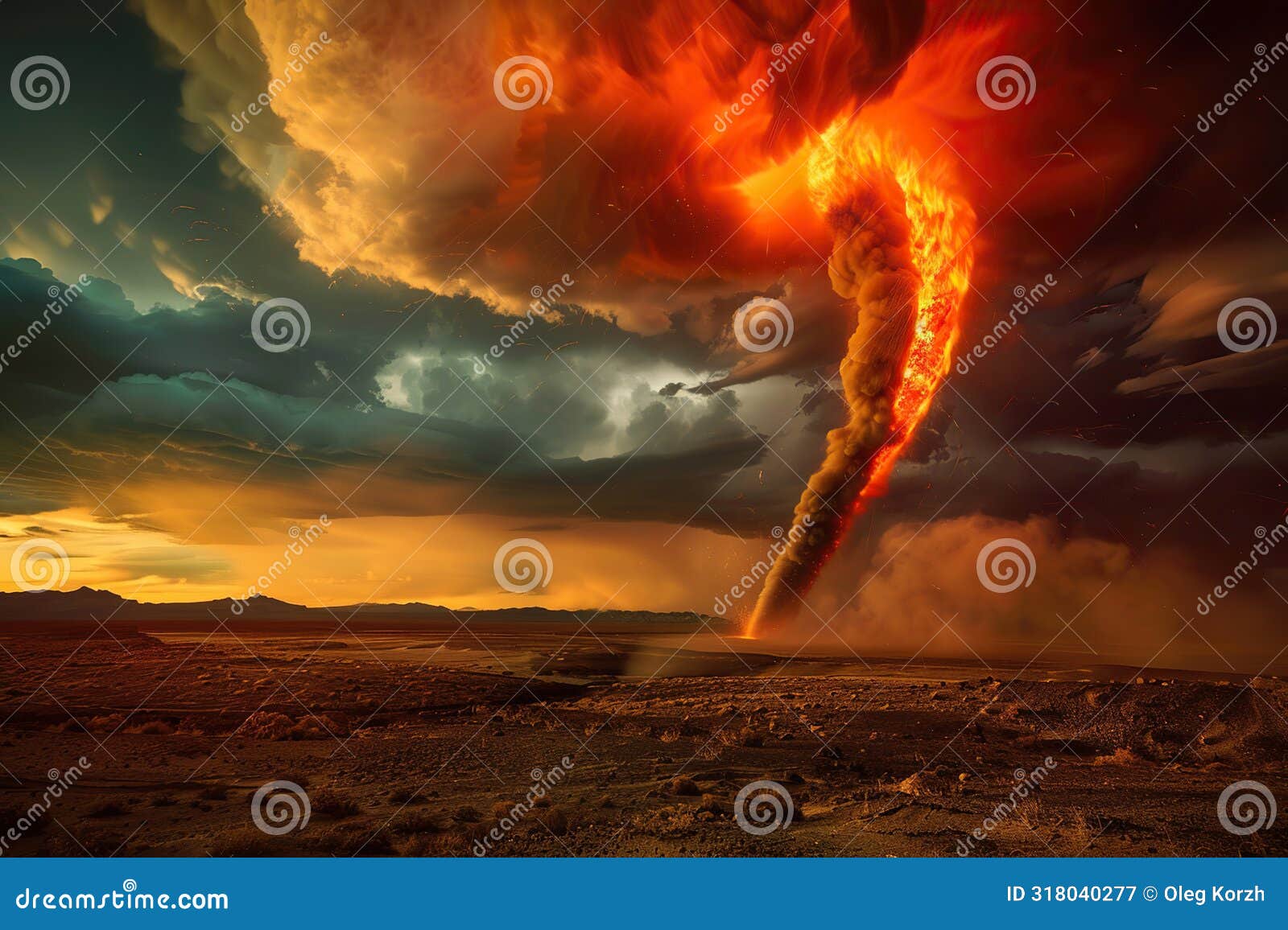 Generative Ai on Theme of Scary Huge Hurricane Fire Tornado ...