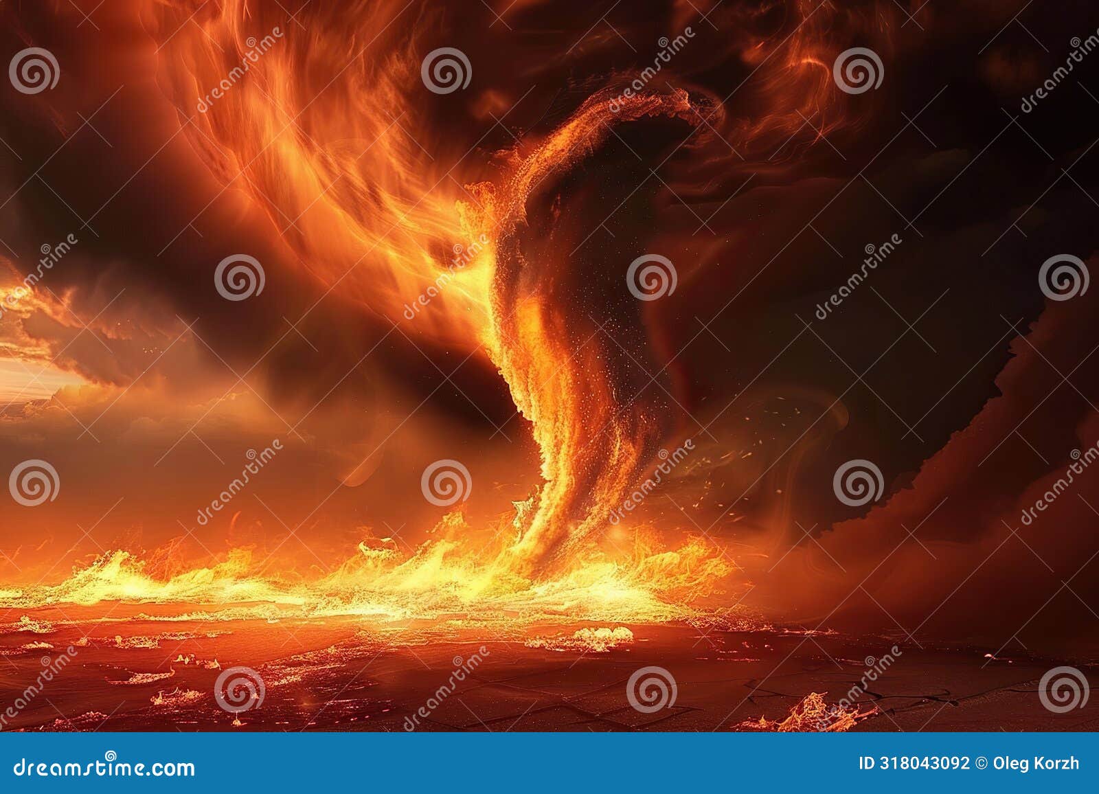 Generative Ai on Theme of Scary Huge Hurricane Fire Tornado ...