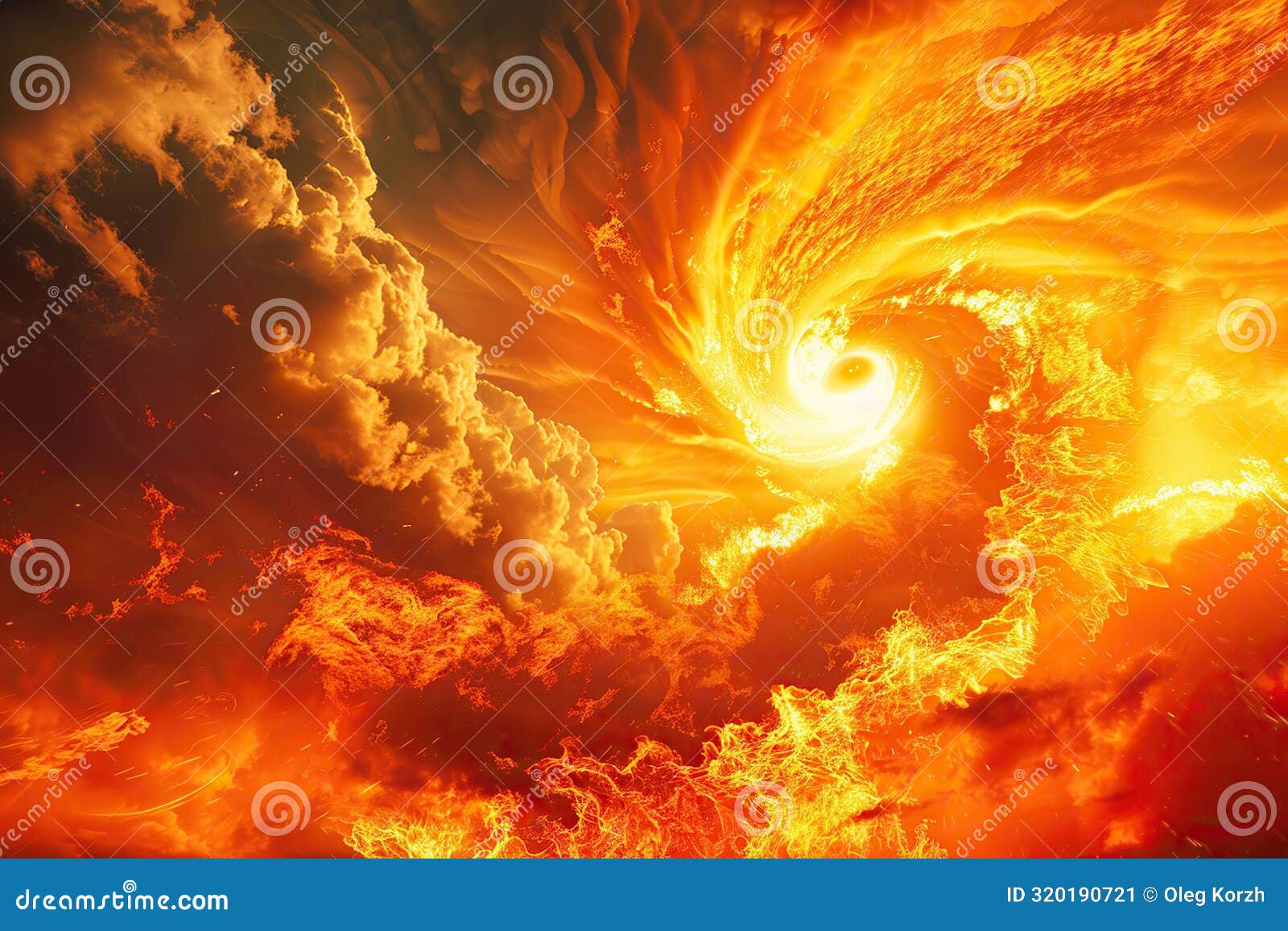 Generative Ai on Theme of Scary Huge Hurricane Fire Tornado ...