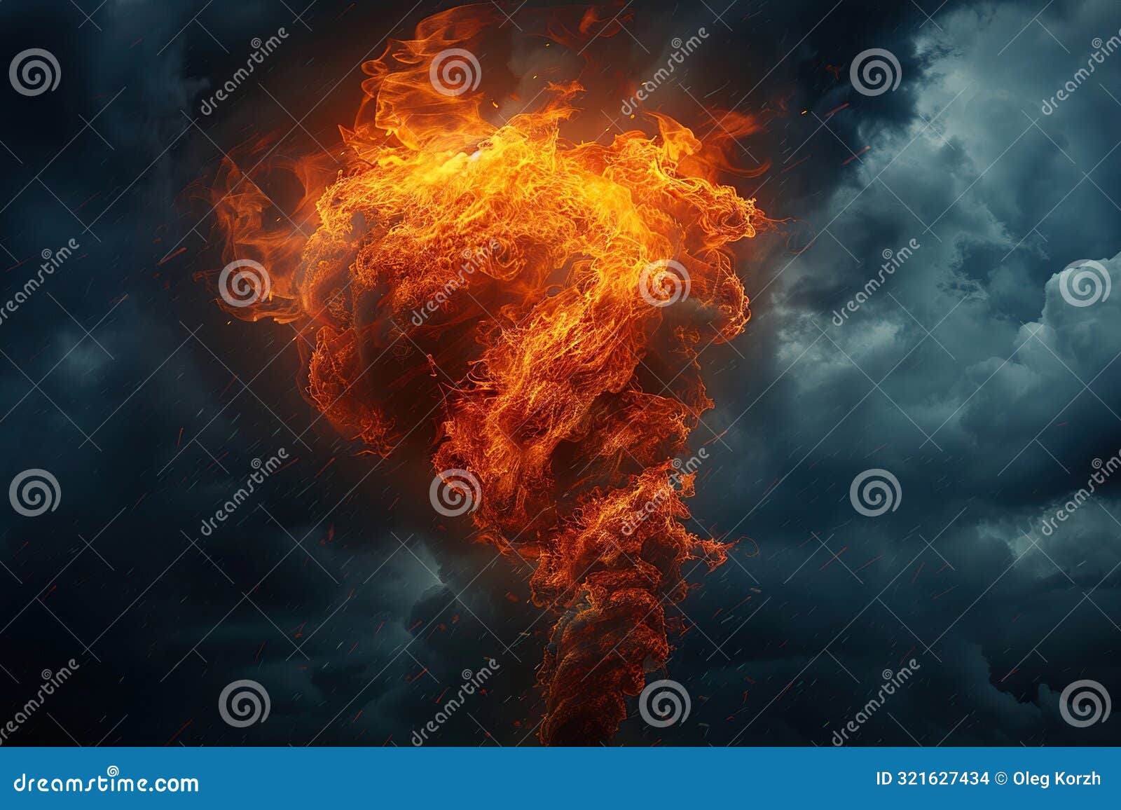 Generative Ai on Theme of Scary Huge Hurricane Fire Tornado ...