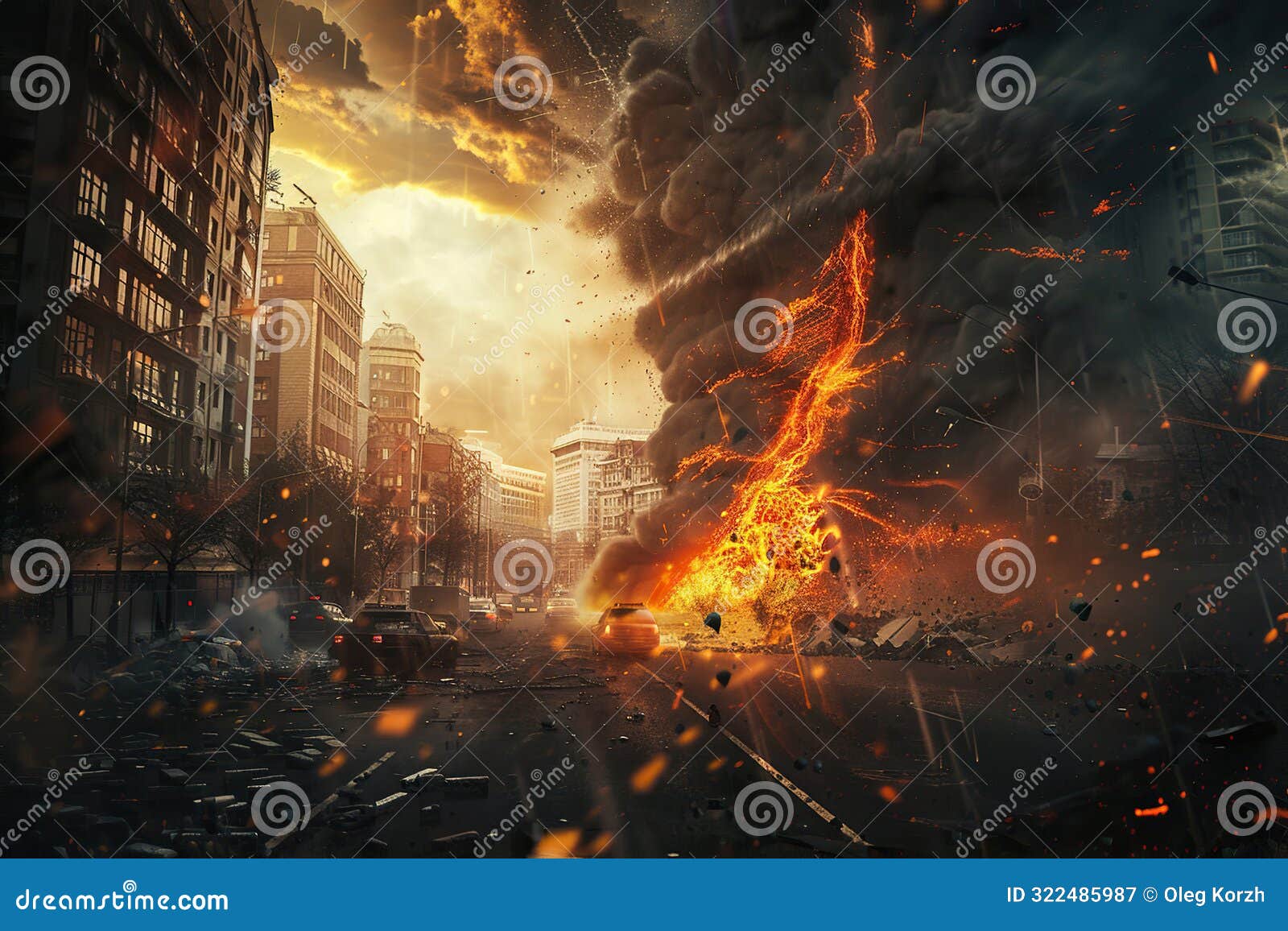 Generative Ai on Theme of Scary Huge Hurricane Fire Tornado ...