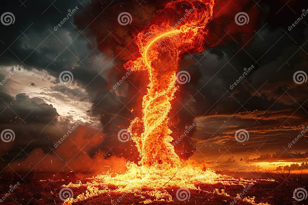 Generative Ai on Theme of Scary Huge Hurricane Fire Tornado ...
