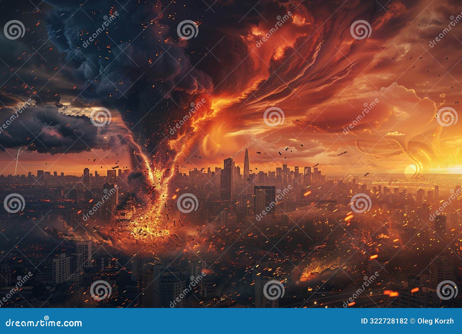 Generative Ai on Theme of Scary Huge Hurricane Fire Tornado ...